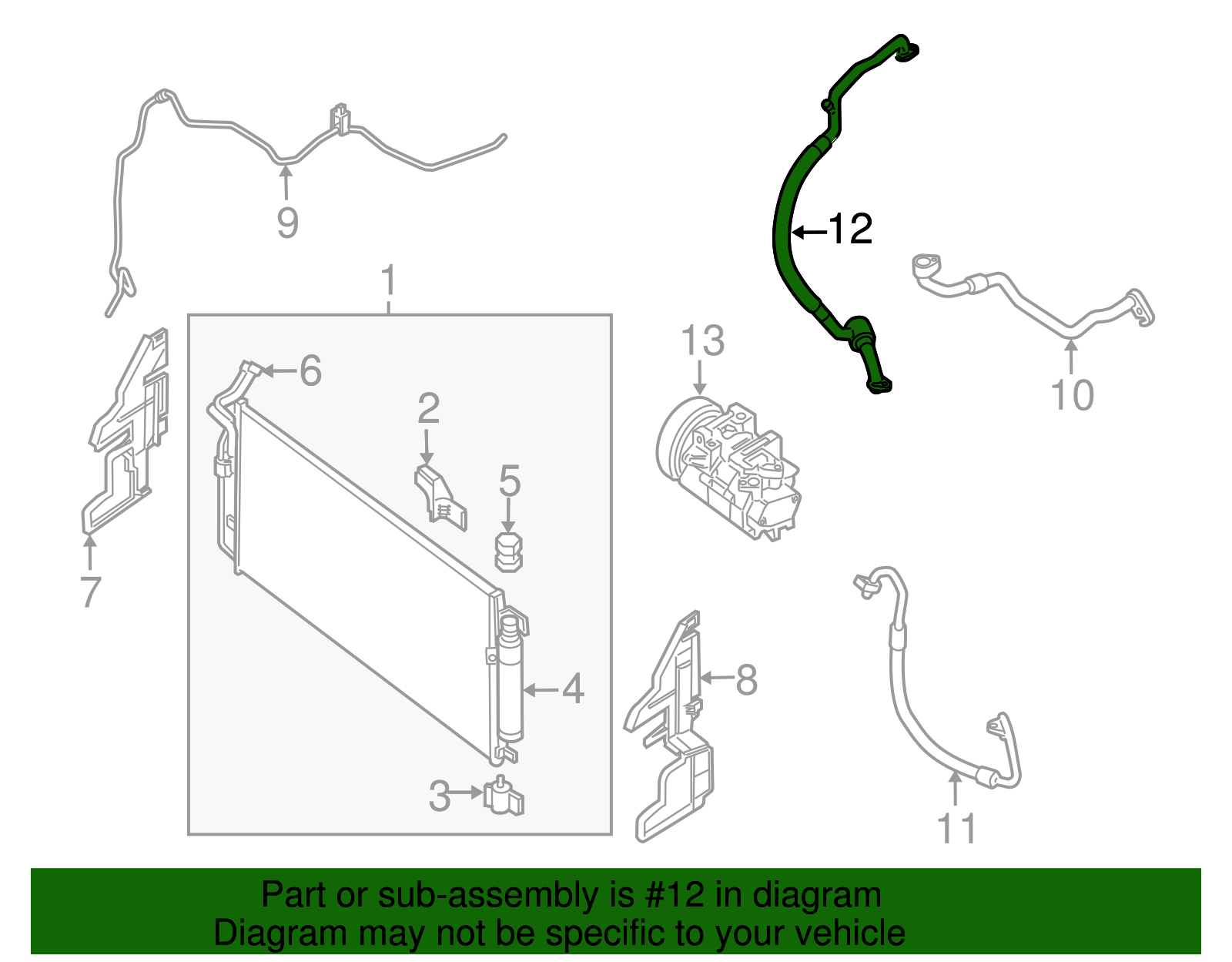 92480-9HP1A - 2014-2018 Nissan Altima - A/C Refrigerant Suction Hose ...