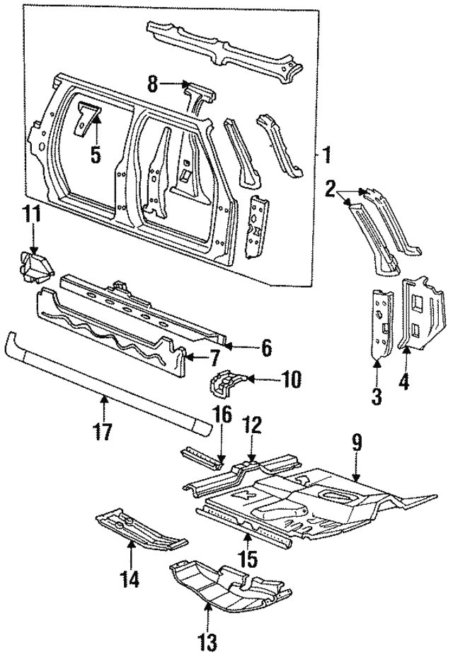1991-1994 Ford Explorer Reinforcement F1TZ7810684A | TascaParts.com