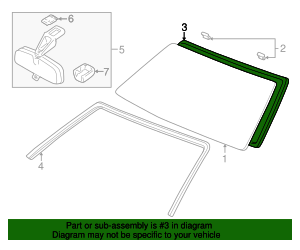 56117-47010 - Windshield Dam - 1998-2009 Toyota | OEM Genuine Toyota Parts