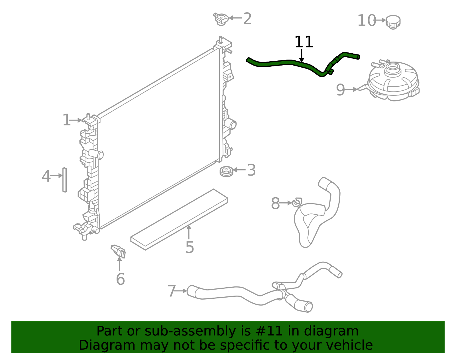 2021-2024 Ford Motorcraft™ Engine Coolant Overflow Hose KM-7372 | OEM ...