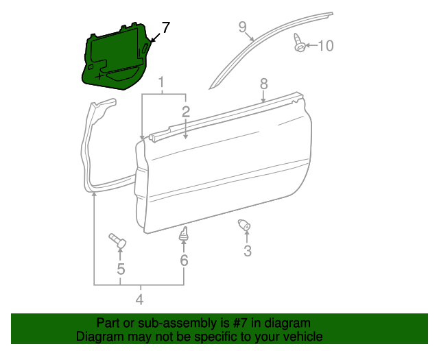 67832-AA060 - Door Access Cover 2004-2008 Toyota Solara ...