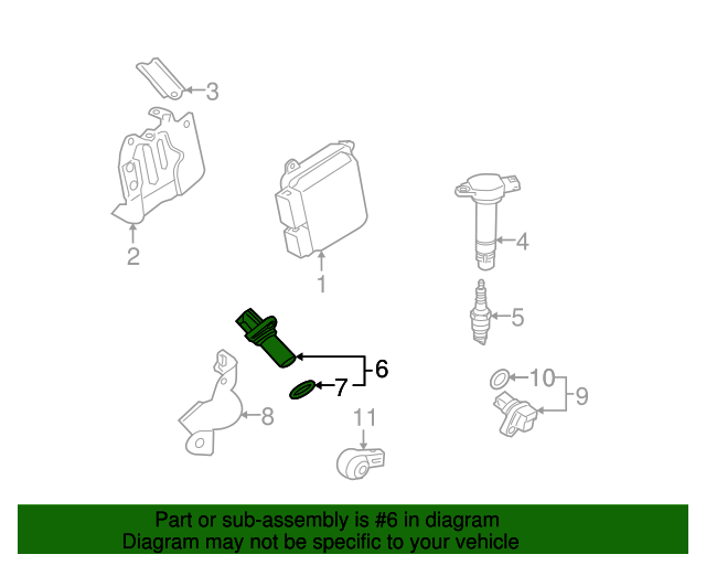 1865A126 Crankshaft Position Sensor 2008-2021 Mitsubishi | Mitsubishi ...