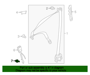 001-984-44-29 - Seat Belt Receptacle Bolt 1998-2023 Mercedes-Benz ...