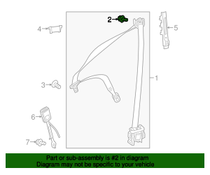 008-990-82-04 - Retractor Assembly Upper Bolt 2014-2020 Mercedes-Benz ...