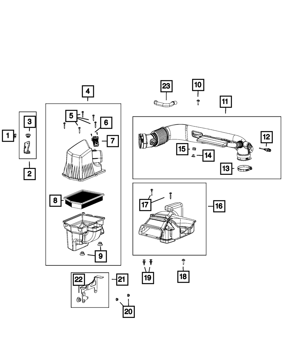2014-2018 Jeep Cherokee Clean Air Duct 68158625AD | Mopar eStore