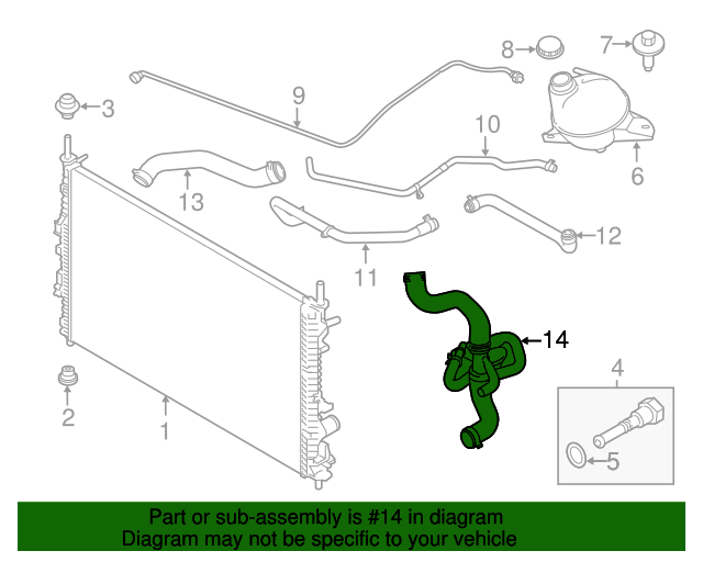 2015-2019 Ford OEM Lower Hose CK4Z-8286-E | Ford Parts Center