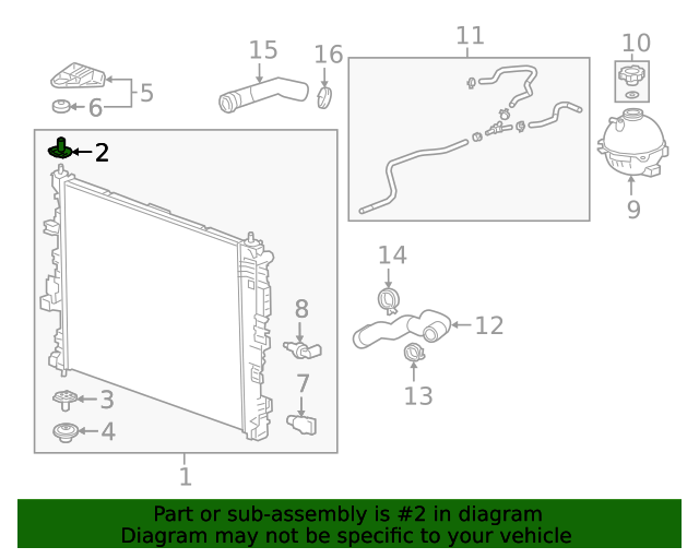 2019-2024 GM Radiator Lower Bracket 84212108 GM | GMPartsDirect.com