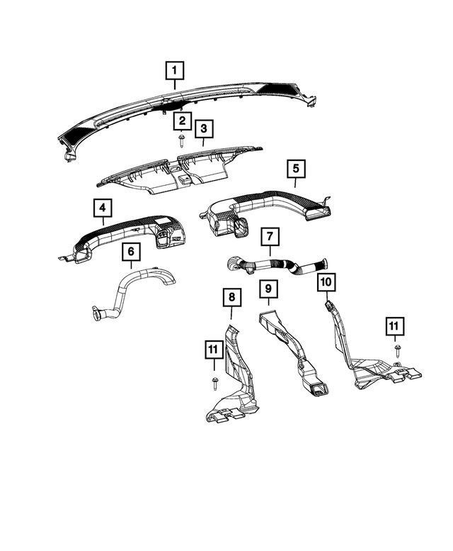 MOPAR GENUINE INSTRUMENT PANEL DUCT - 68184567AB - 68184567AB | Mopar ...