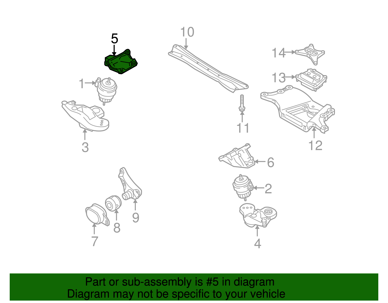 2005-2011 Audi Mount Support 4F0-199-308-N | Audi USA Parts