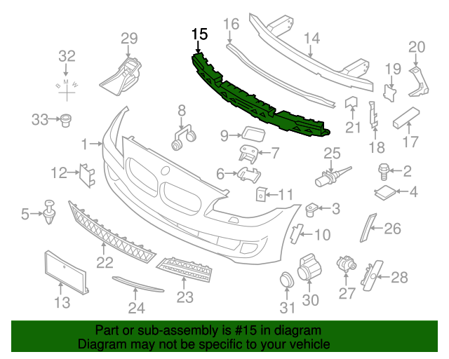 51-11-7-200-745 - Energy Absorber - 2010-2013 BMW | Buy BMW Parts Now