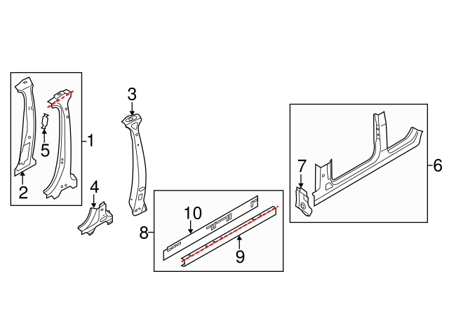 2009-2016 Audi Rocker Panel Reinforcement 8K0-809-755-A | Audi USA Parts