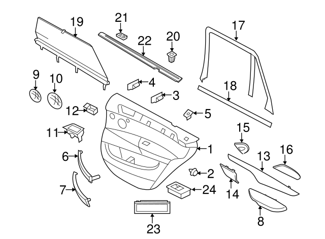 51437001492 - 2000-2022 BMW Door Trim Panel Clip (51-43-7-001-492 ...