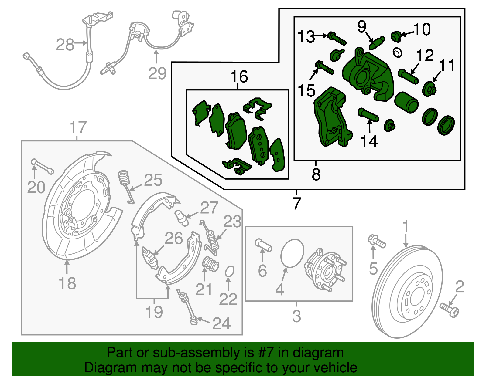 2018-2020 Genesis G80 Brake Assembly Rear Wheel Right-hand 58230-B1430 ...