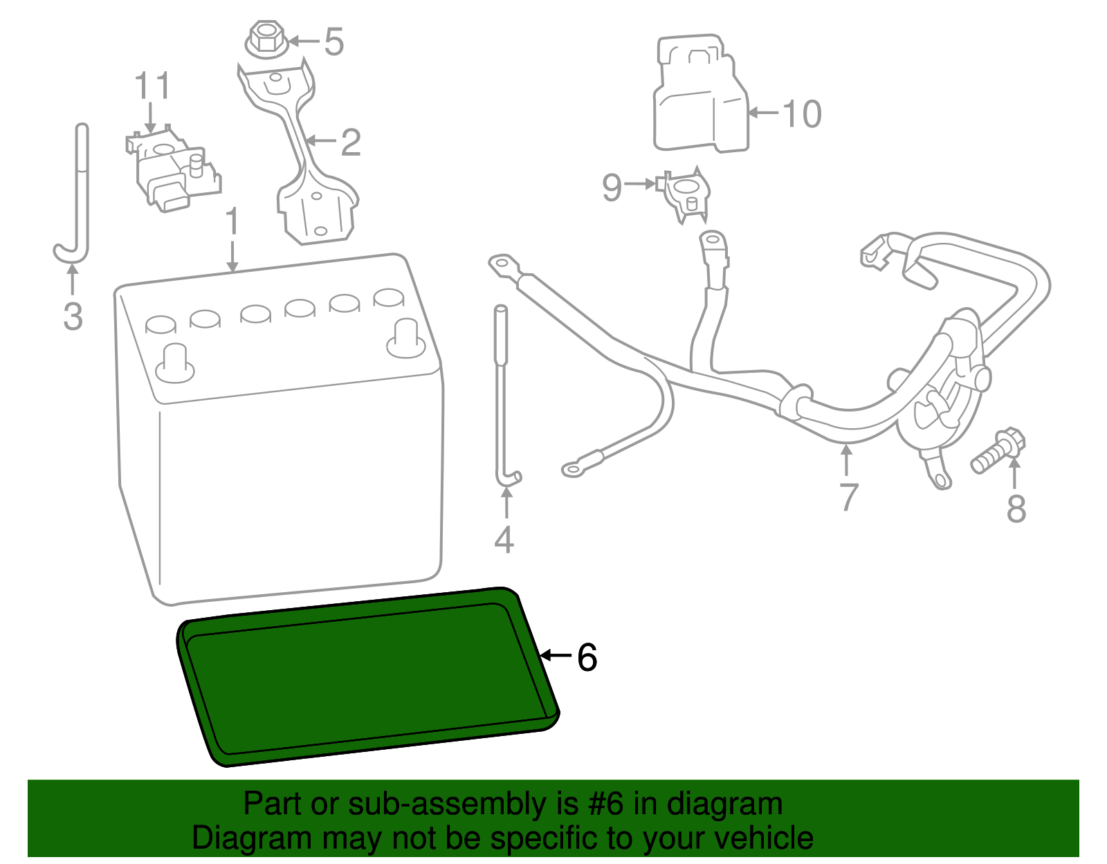 2013-2024 Subaru BRZ Battery Tray 82122CA000 | Subaru Parts Guys