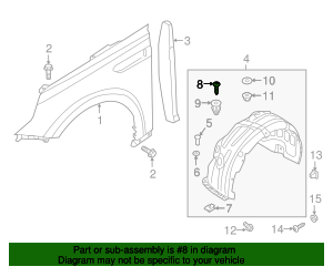 86898-2T500 - Fender Liner Bolt 2017-2020 Kia Optima | Kia.Parts Store