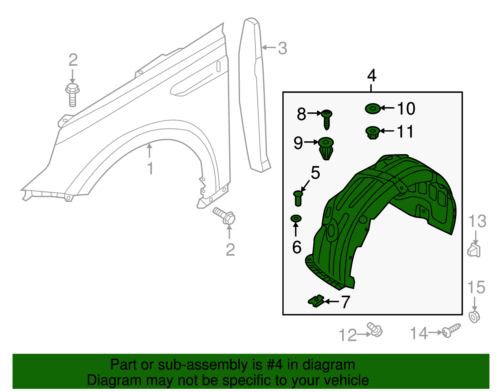 86812-A8000 - Fender Liner 2017-2018 Kia Optima | Kia.Parts Store