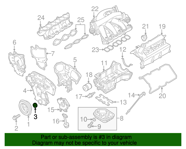 2014-2023 Nissan Engine Crankshaft Seal 13510-9HP0A | Nissan Parts Plus