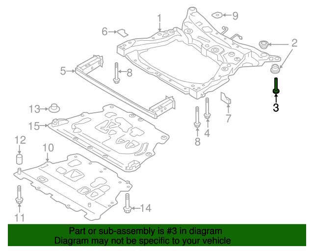 30670577 - Engine Cradle Rear Bolt 2016-2024 Volvo | My Swedish Parts