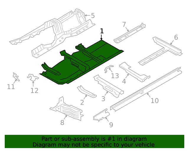 Genuine BMW 41-00-9-879-503 | Floor Pan | FREE Shipping on Most Orders ...