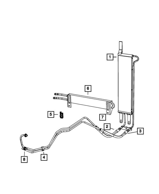 55056534AA - Oil Cooler Tube And Hose, Return 2004-2009 Mopar ...