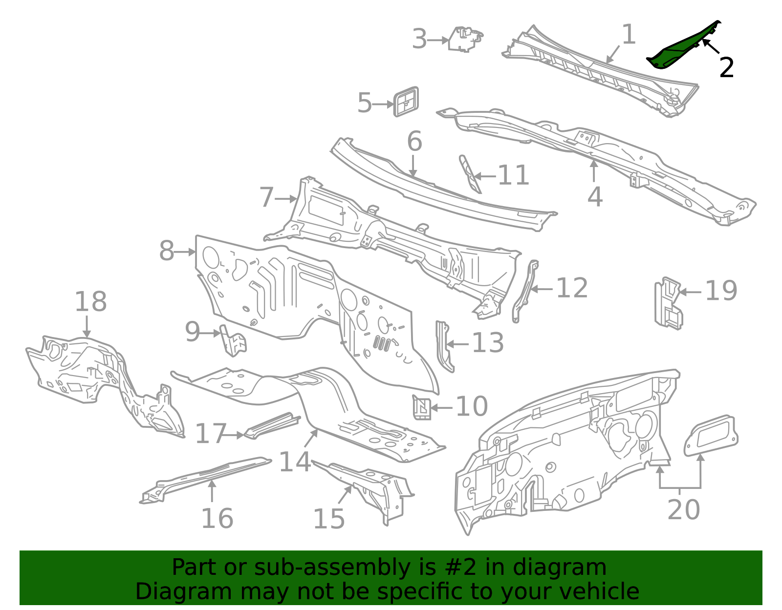 2021-2024 Chevrolet Driver Side Air Inlet Grille Panel Extension ...