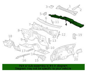 2021-2024 GM Plenum Front Panel Outer Reinforcement 84771975 GM ...