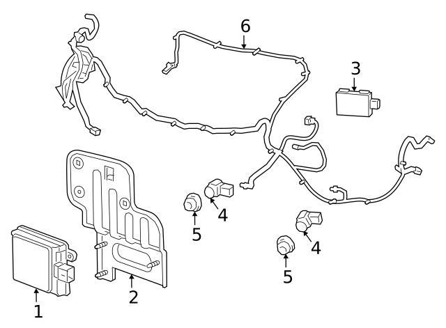 84796026 - Front Object Alarm Sensor Wiring Harness 2019-2022 Cadillac ...