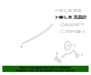 167-817-63-00 - Hatch Emblem 2021-2023 Mercedes-Benz GLE 63 AMG® S ...