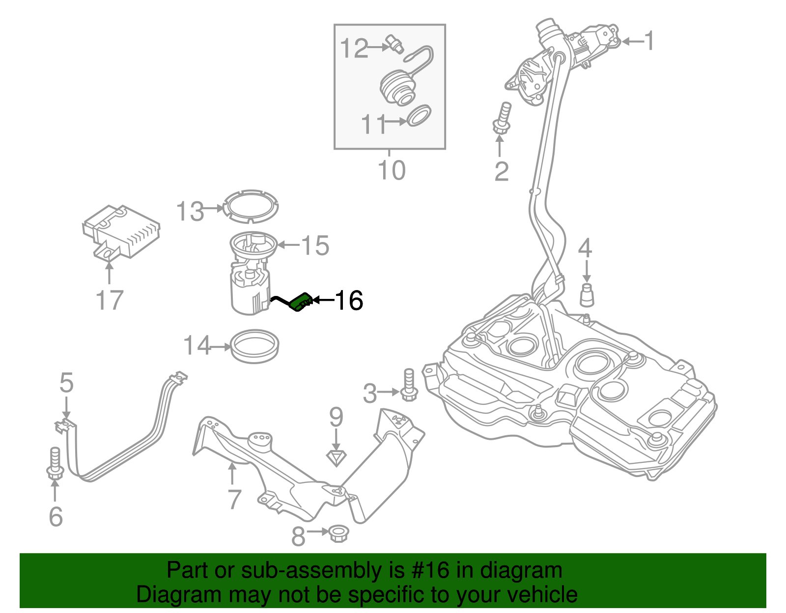 5QF-919-673-C - Fuel Gauge Sending Unit 2018-2024 Volkswagen Tiguan ...