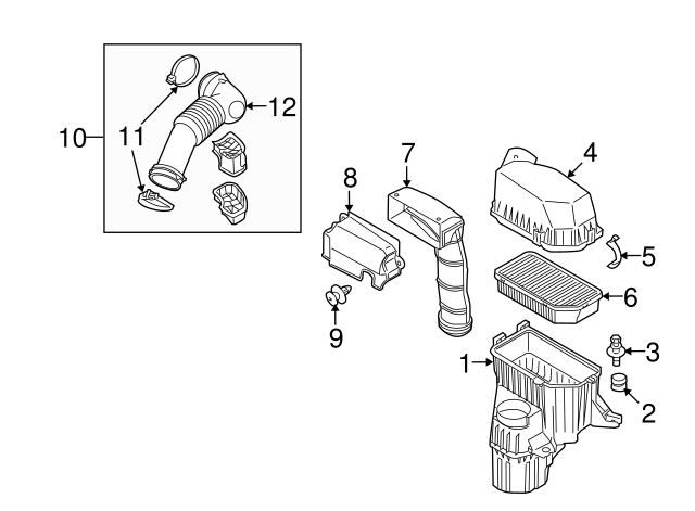 2010-2011 Kia Soul Air Cleaner Body 28112-2K000 | Kia OEM Parts Online