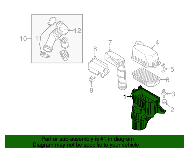 2010-2011 Kia Soul Air Cleaner Body 28112-2K000 | Kia OEM Parts Online