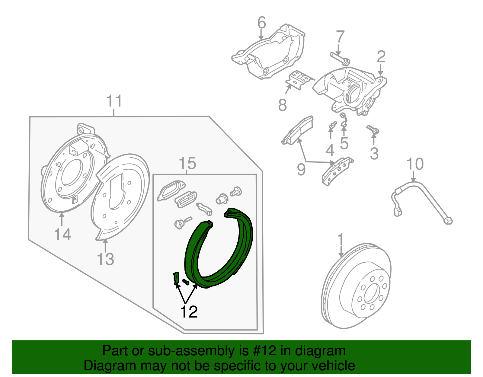2002-2009 GM Parking Brake Shoe Lining Kit 88935747 | OEM Parts Online