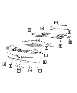 2011-2023 Dodge Charger Torque Box Shield, Right 57010352AH | Mopar eStore