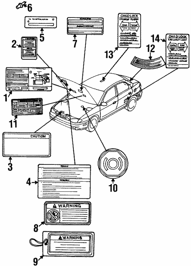 0K2AA-69014A - Tire Info Label 1998-2001 Kia Sephia | Kia.Parts Store