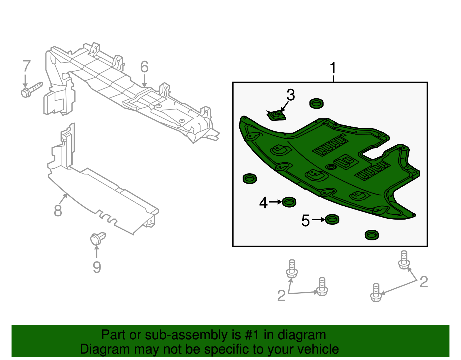 2016-2020 Kia Sorento | Under Cover | 29110-C6500 | Kia Auto Parts