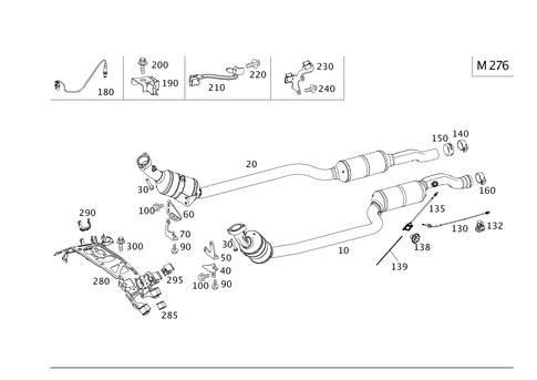 Exhaust System on 6-Cylinder Gasoline Vehicles for 2014 Mercedes-Benz ...