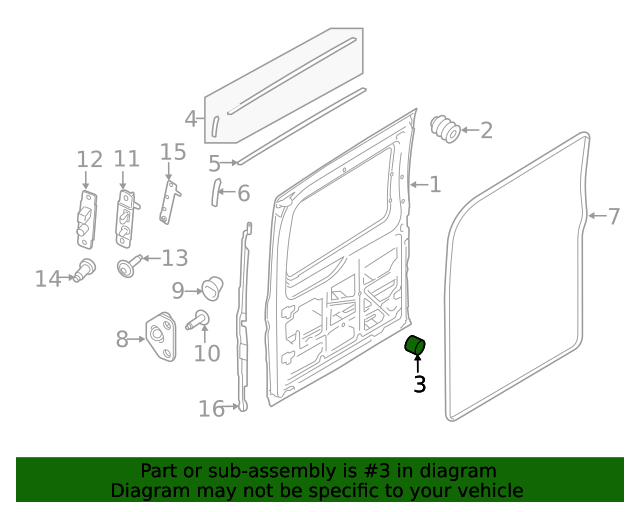 BK2Z-16758-E - Door Shell Bumper 2015-2020 Ford | Ford OEM Parts Direct