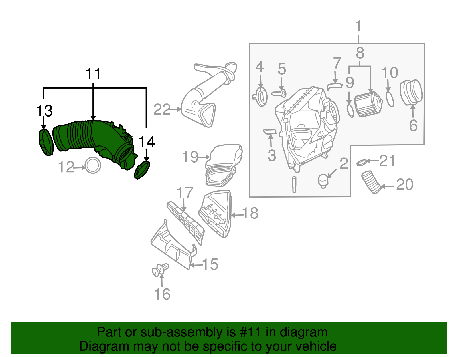 2005-2011 Audi Intake Hose 06E-129-629-E | Audi USA Parts