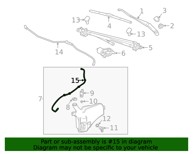 2020-2021 GM Washer Hose 84530428 | GMPartsDirect.com