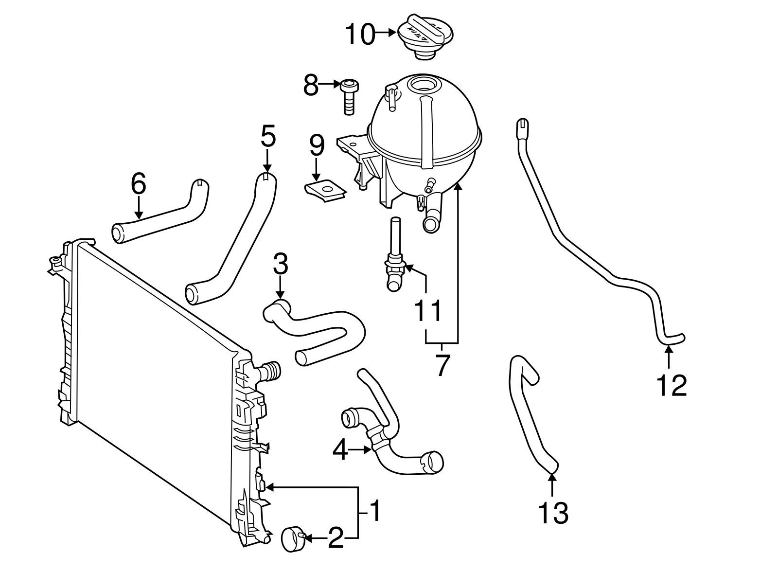 906-501-05-03 - Expansion Tank 2010-2018 Mercedes-Benz | Mercedes-Benz ...