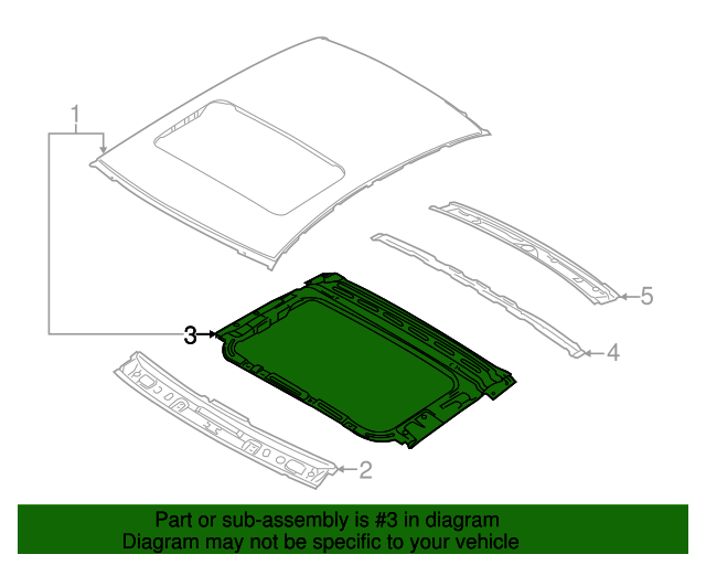 67115-1W150 - Sunroof Reinforced 2012-2017 Kia Rio | Kia.Parts Store