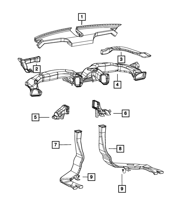 2014-2017 Fiat 500L A/C And Heater Duct 68201812AA | Mopar Estores