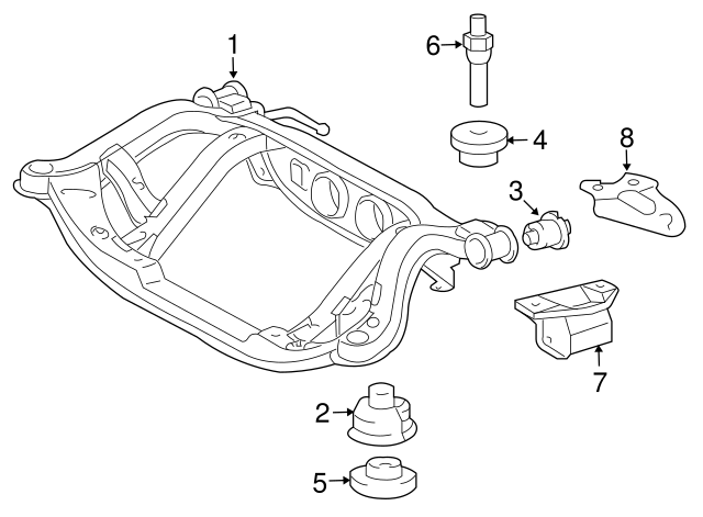 2006-2013 Toyota Highlander Suspension Sub-Frame Cross-Member 51206 ...