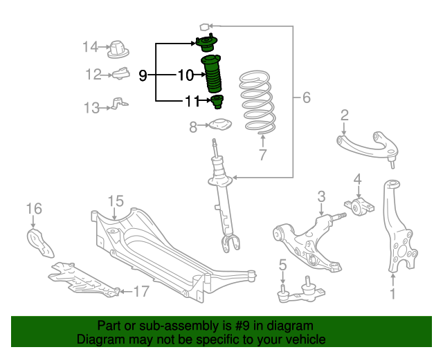 2013-2015 Lexus Strut Mount 48680-30481 | OEM Parts Online