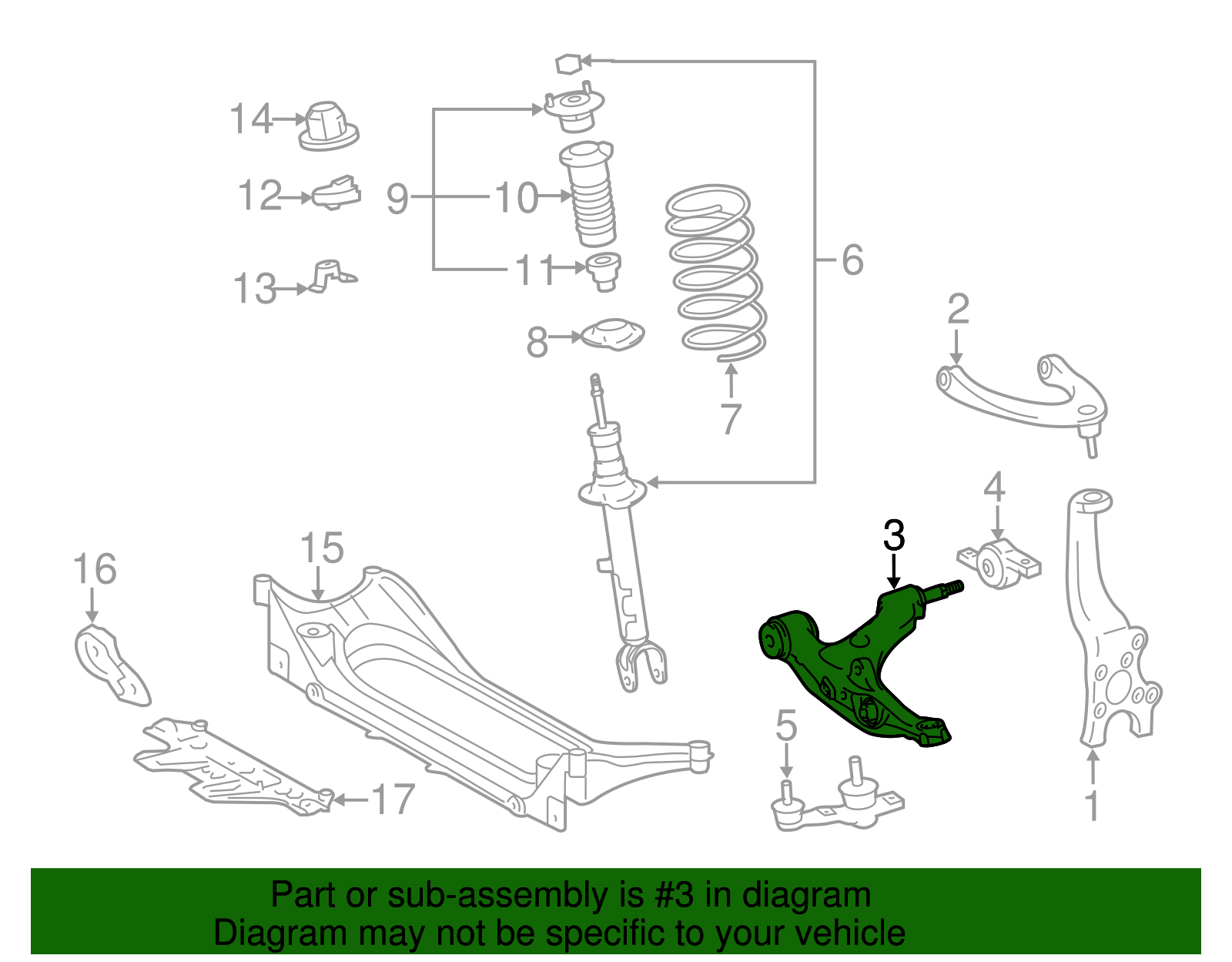 48620-30320 - Lower Control Arm - 2013-2020 Lexus | My L Parts