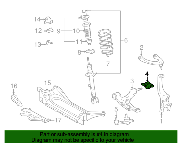 48076-30060 - Lower Control Arm Bracket 2013-2020 Lexus ...