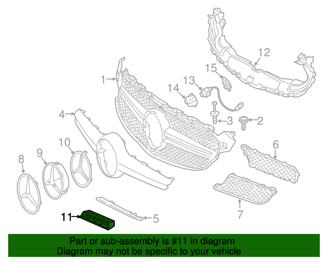 205-817-50-00 - Grille Emblem 2017-2018 Mercedes-Benz | AutoNationParts.com
