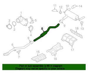 18-30-7-646-996 - Exhaust Pipe 2011-2016 BMW | AutoNationParts.com