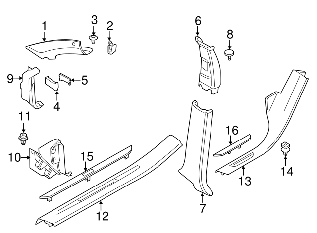 51437329387 - 2014-2018 BMW X5 Windshield Pillar Trim (51-43-7-329-387 ...