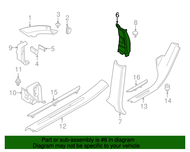 Genuine BMW 51-44-8-058-896 | Upper Center Pillar Trim | FREE Shipping ...